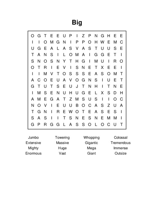 Big Word Search Big Word Search