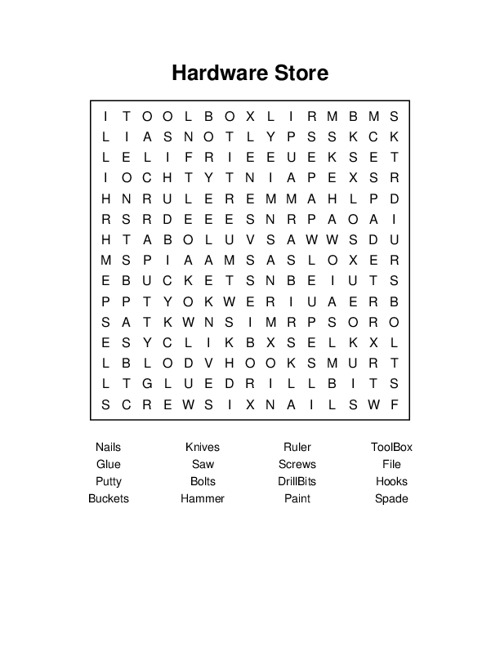 Superstore Word Search