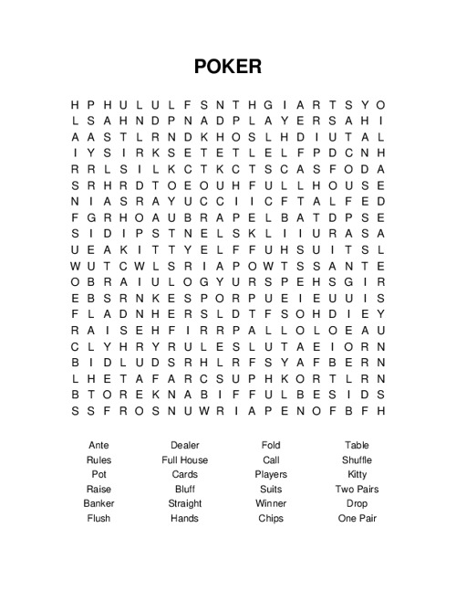 POKER Word Search