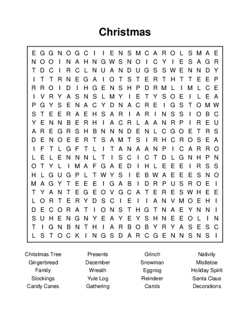 Christmas Word Search