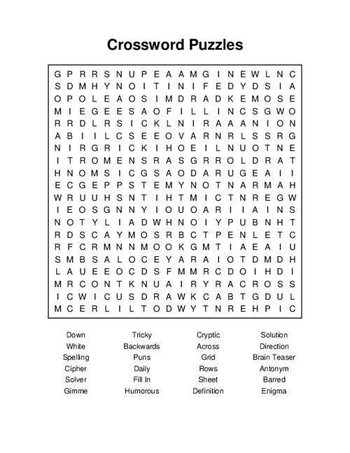 Crossword Puzzles Word Search Crossword Puzzles Word Search
