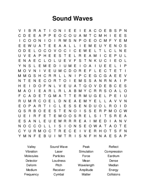 Sound Waves Word Search