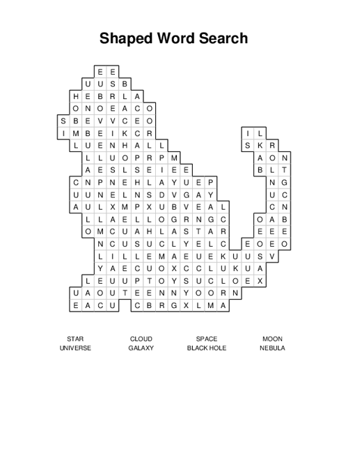 Shaped (Masked) Word Search Generator