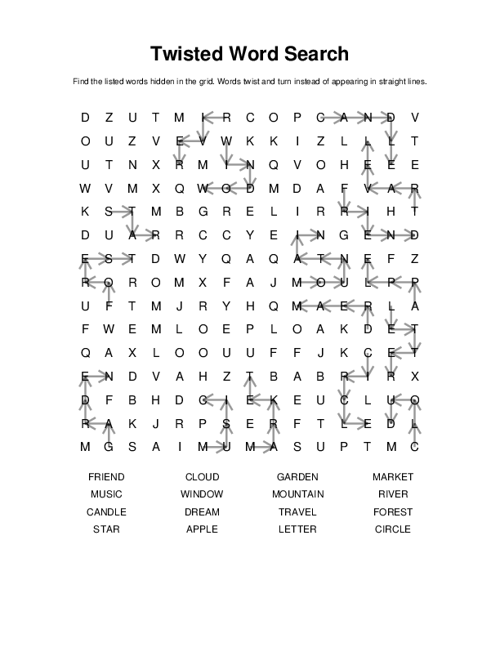 Twisted Word Search Maker - Spiral & Curved Word Puzzles